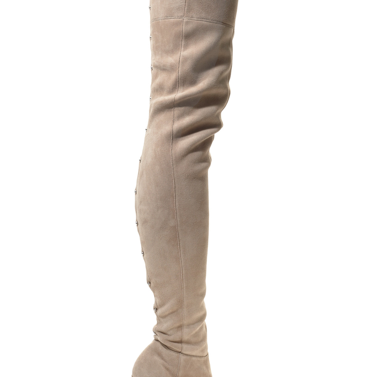 VIX CREAM PIERCED STRETCH SUEDE THIGH BOOTS – Monika Chiang